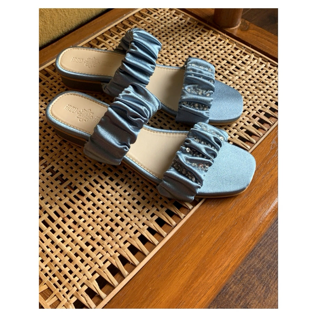 Bright Blue Ruffle Flats – The Frou Frou Studio